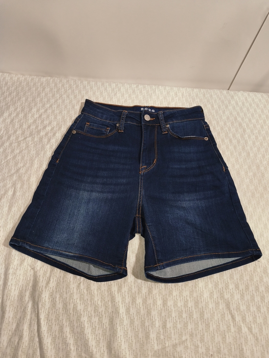 S.O.N.G. | Other | Song Short Dark Blue Denim Waistband With Orange ...